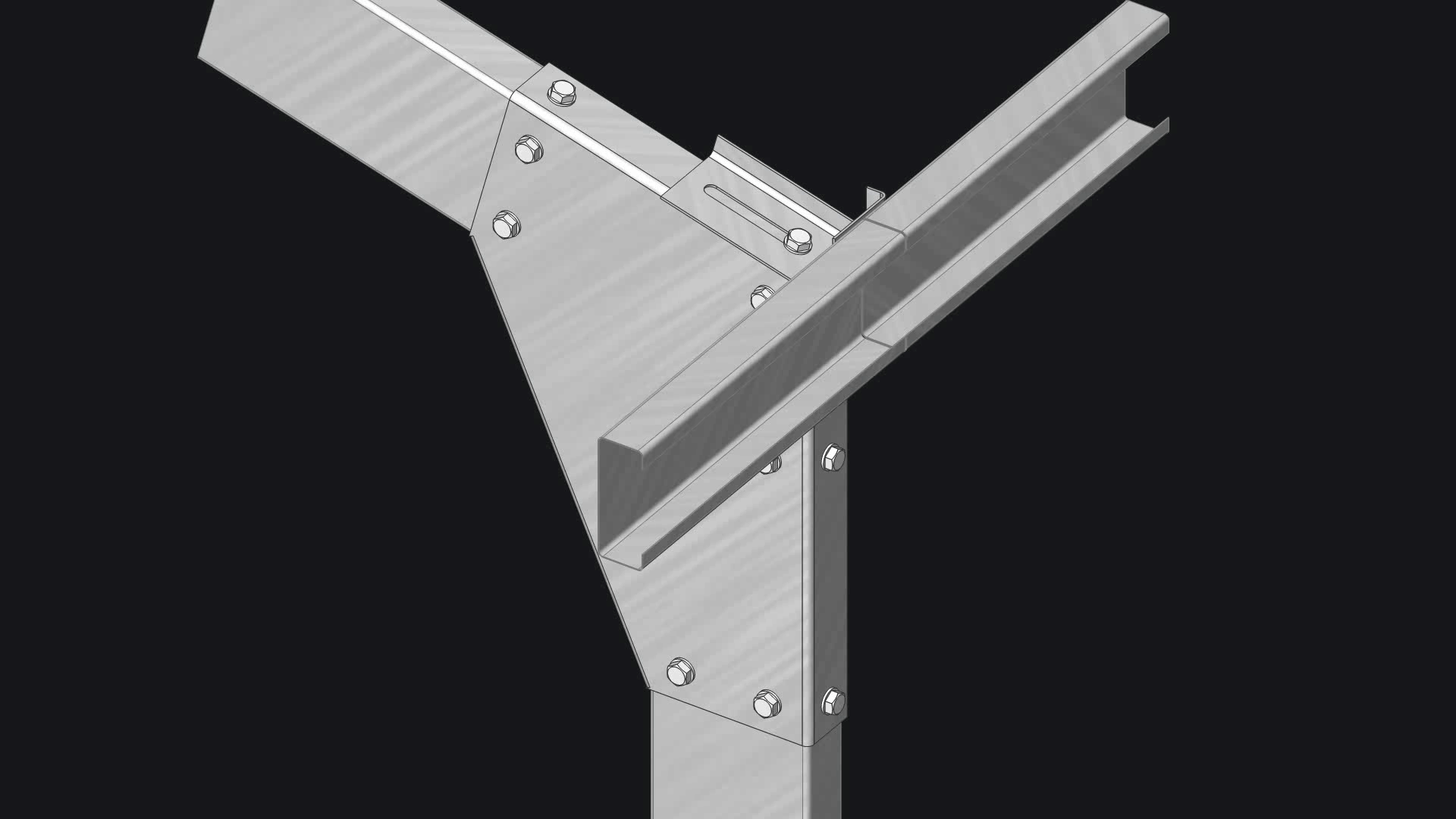 Eave Purlin fix to single rafter, flange out
