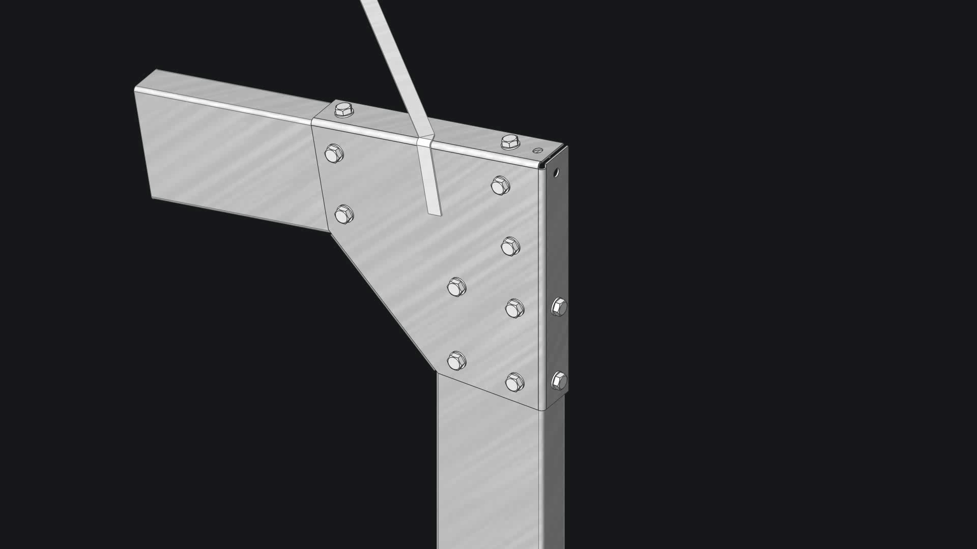 Single cross brace to skillion haunch plate