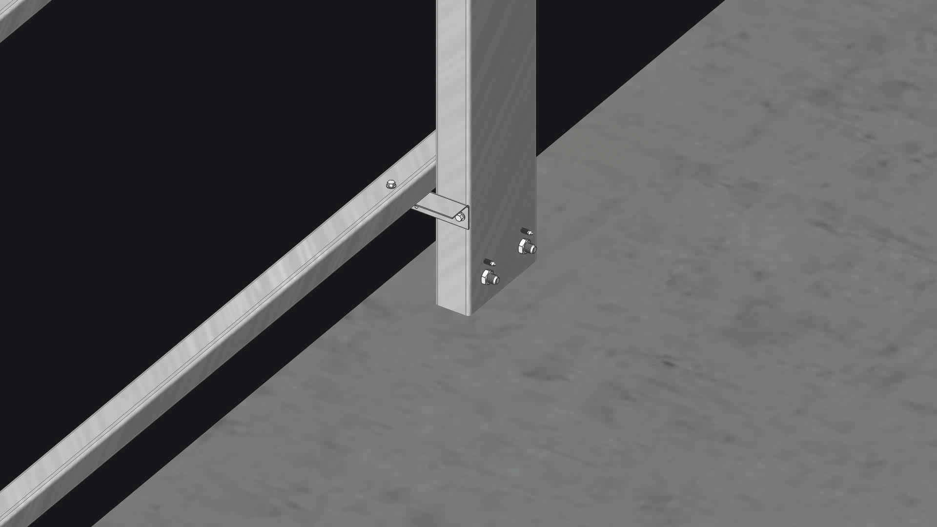 Roller door mullion/Header assembly mid gable